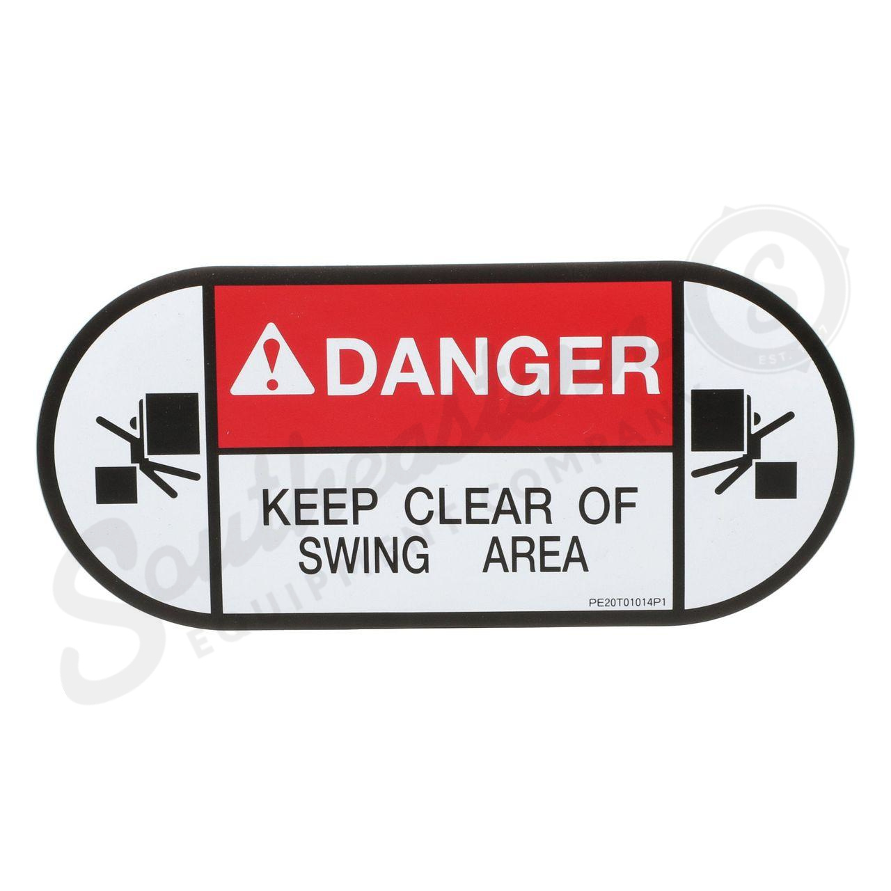 Case Construction Danger Decal - Keep clear of swing area PE20T01014P1
